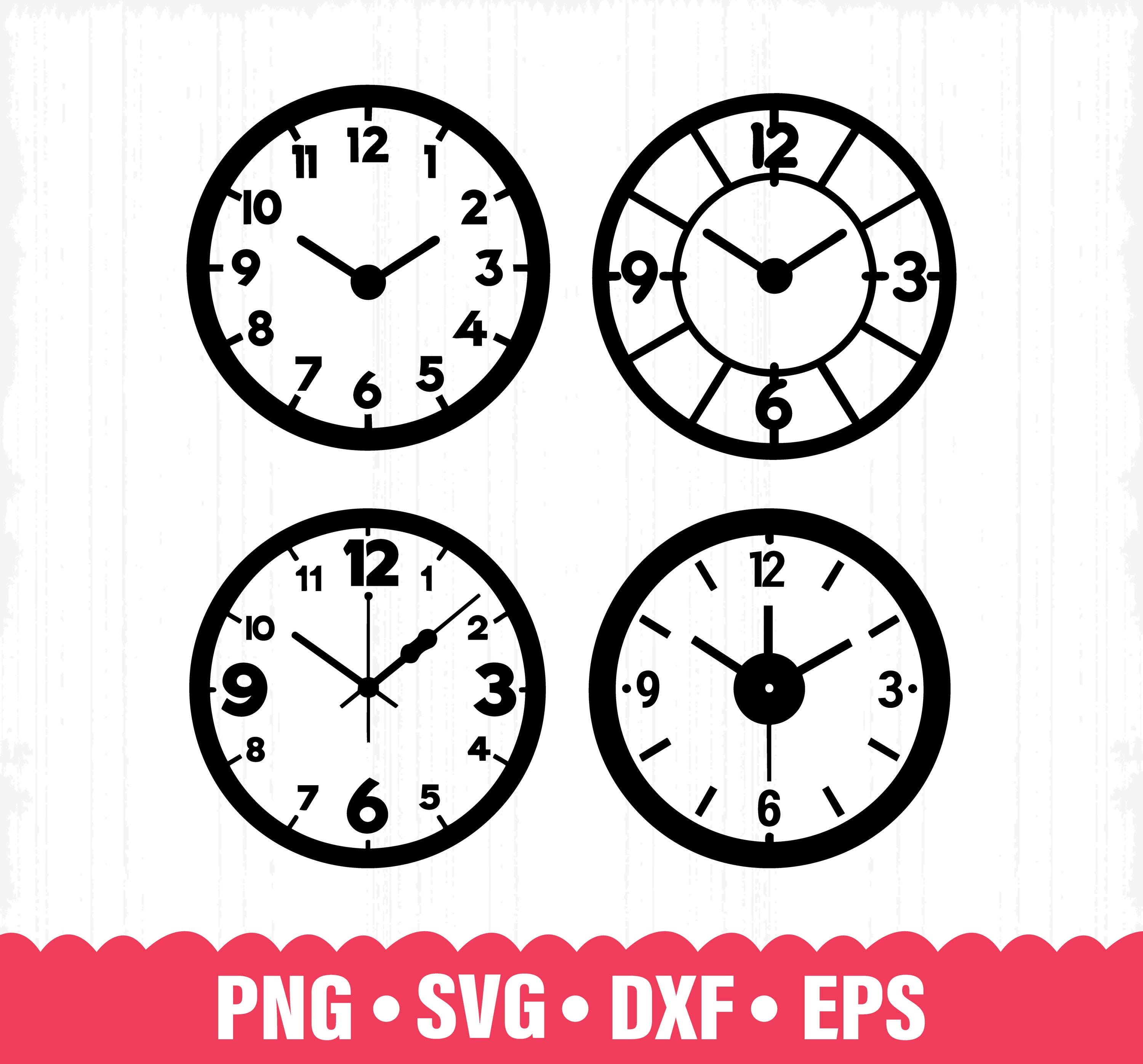 Clock Svg, Clock Cut File, Clock Face Svg, Clock Face Clipart, Clock ...