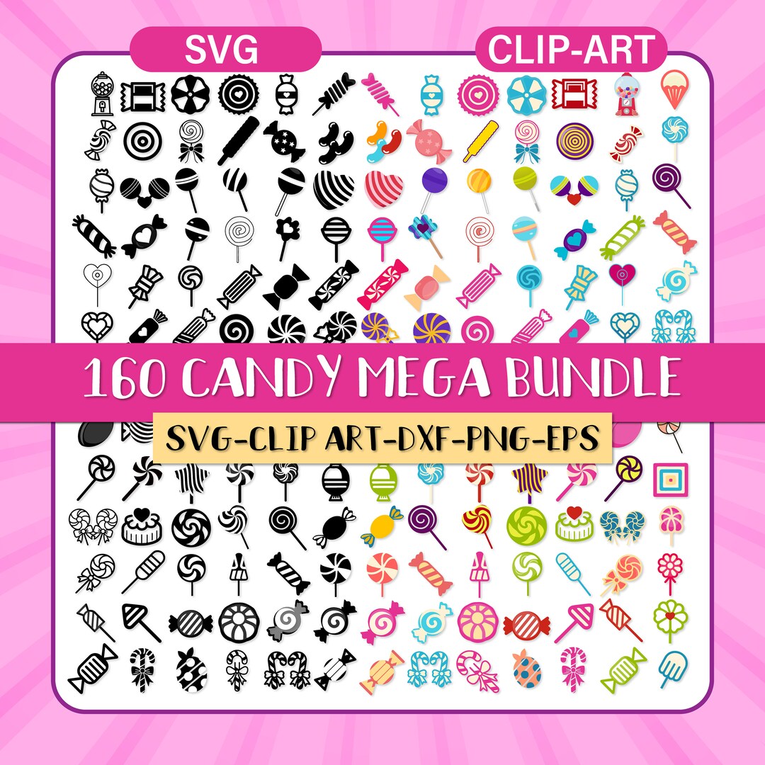 160 Candy SVG Clipart Bundle, Sweets Graphics (digital Download) - Etsy