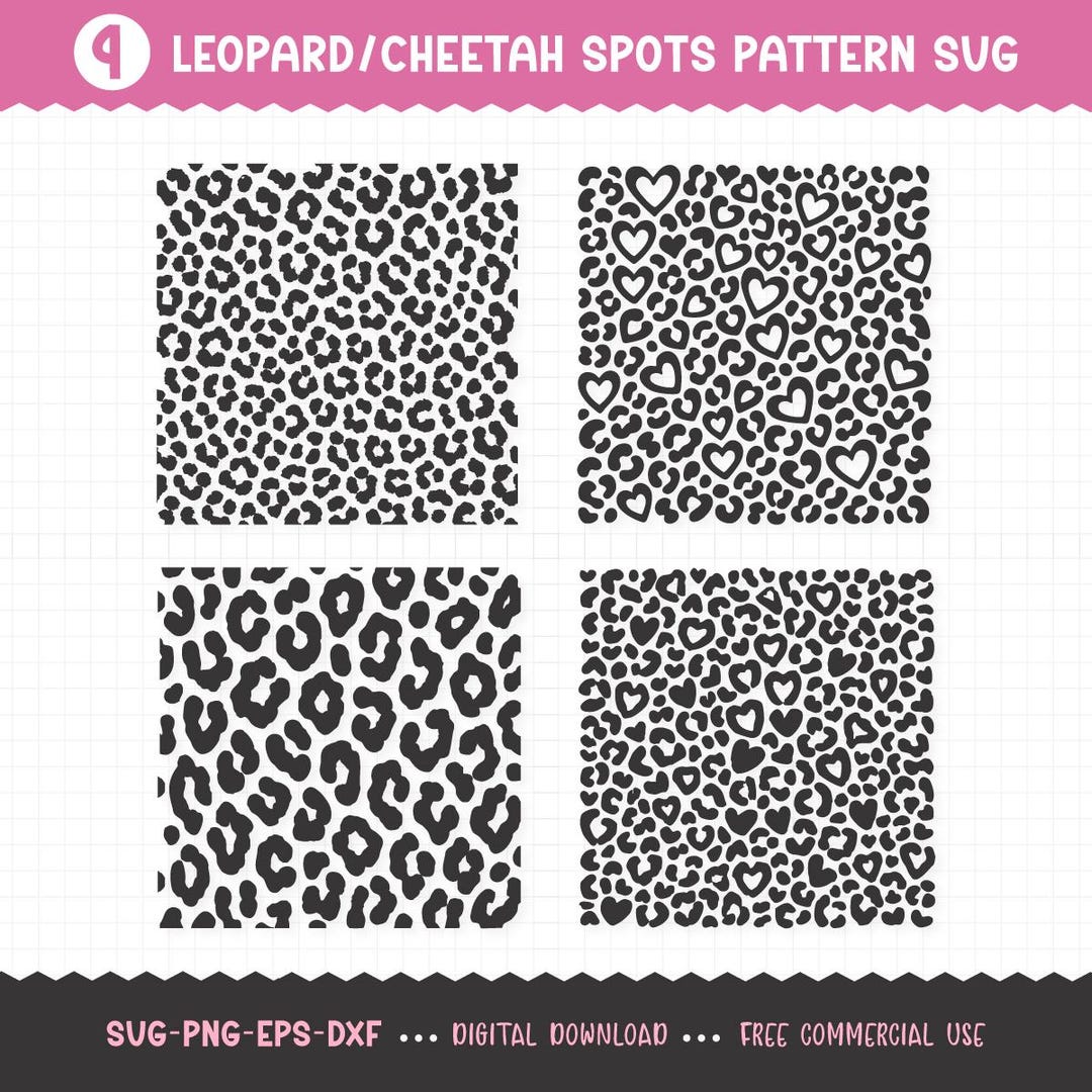 Leopard Print SVG, Leopard Pattern Svg, Leopard Spots Svg, Heart ...