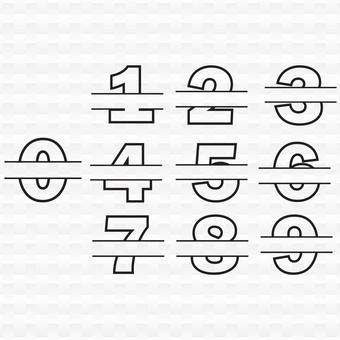 Numbers Svg, Numbers Png, Numbers Cut File, Varsity Font Svg, Number ...