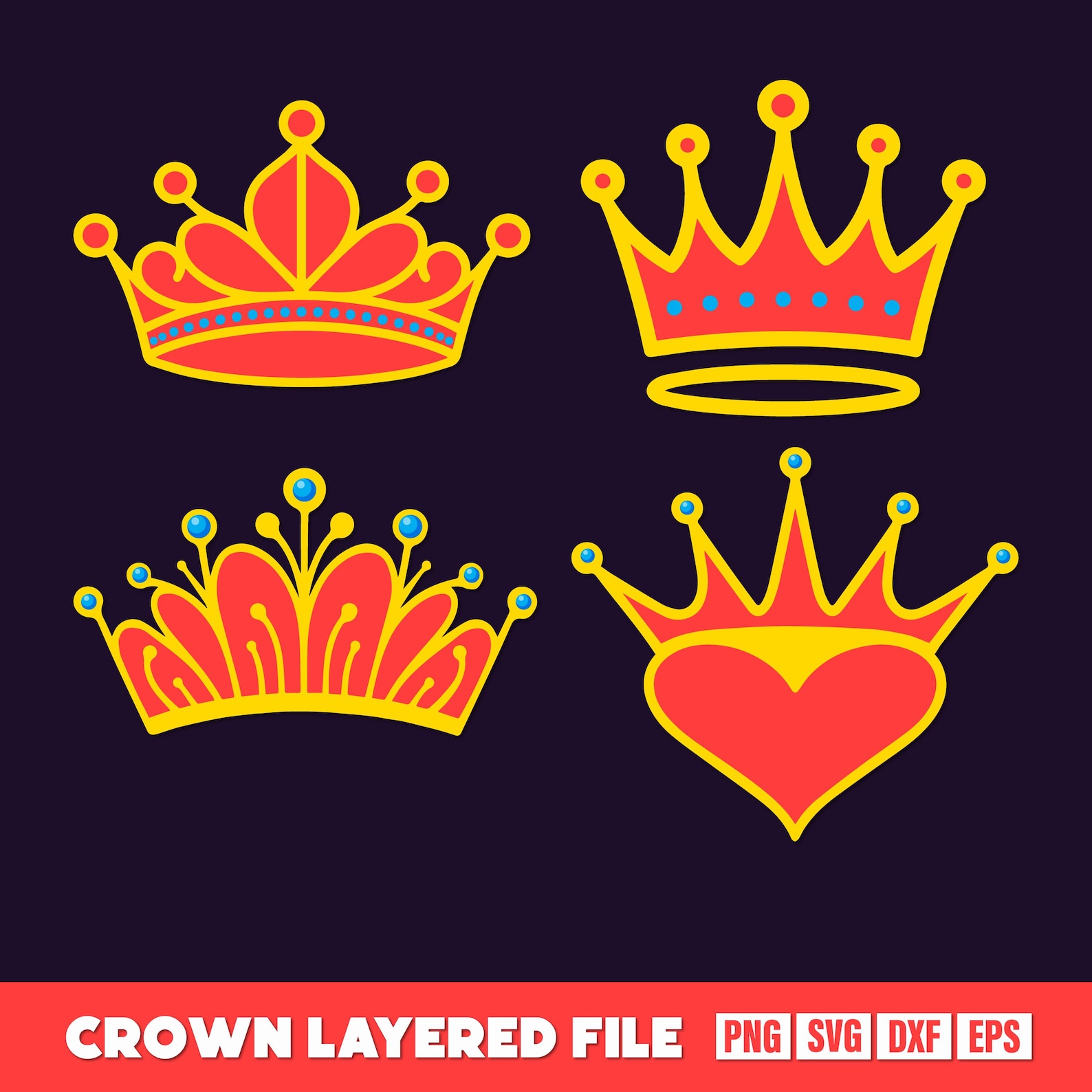 Crown Layered Svg, Royal Crown Svg, Crown Svg, Crown Png, Crown Cut ...
