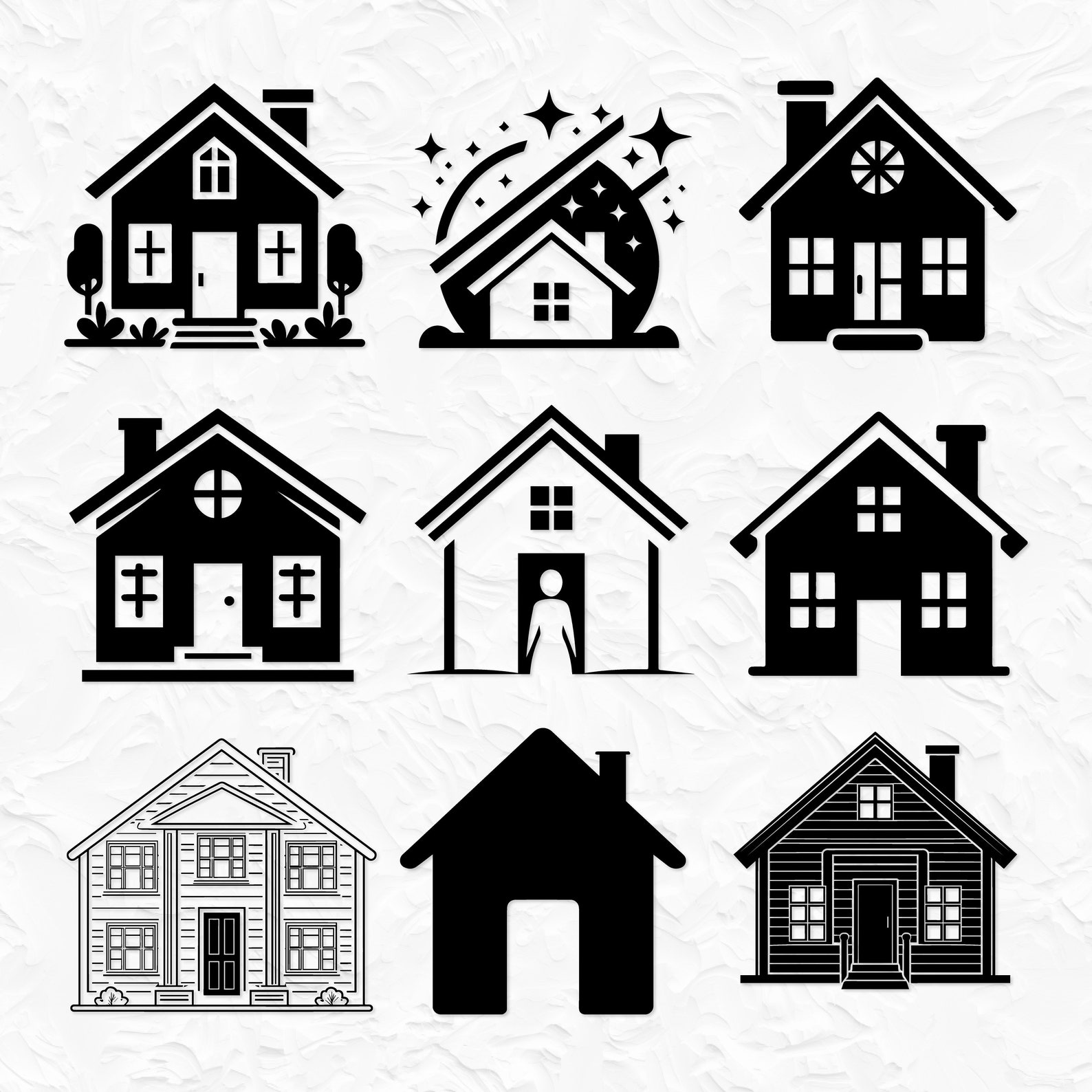120 House Svg Bundle, House Silhouette, Little House Svg, House Outline ...
