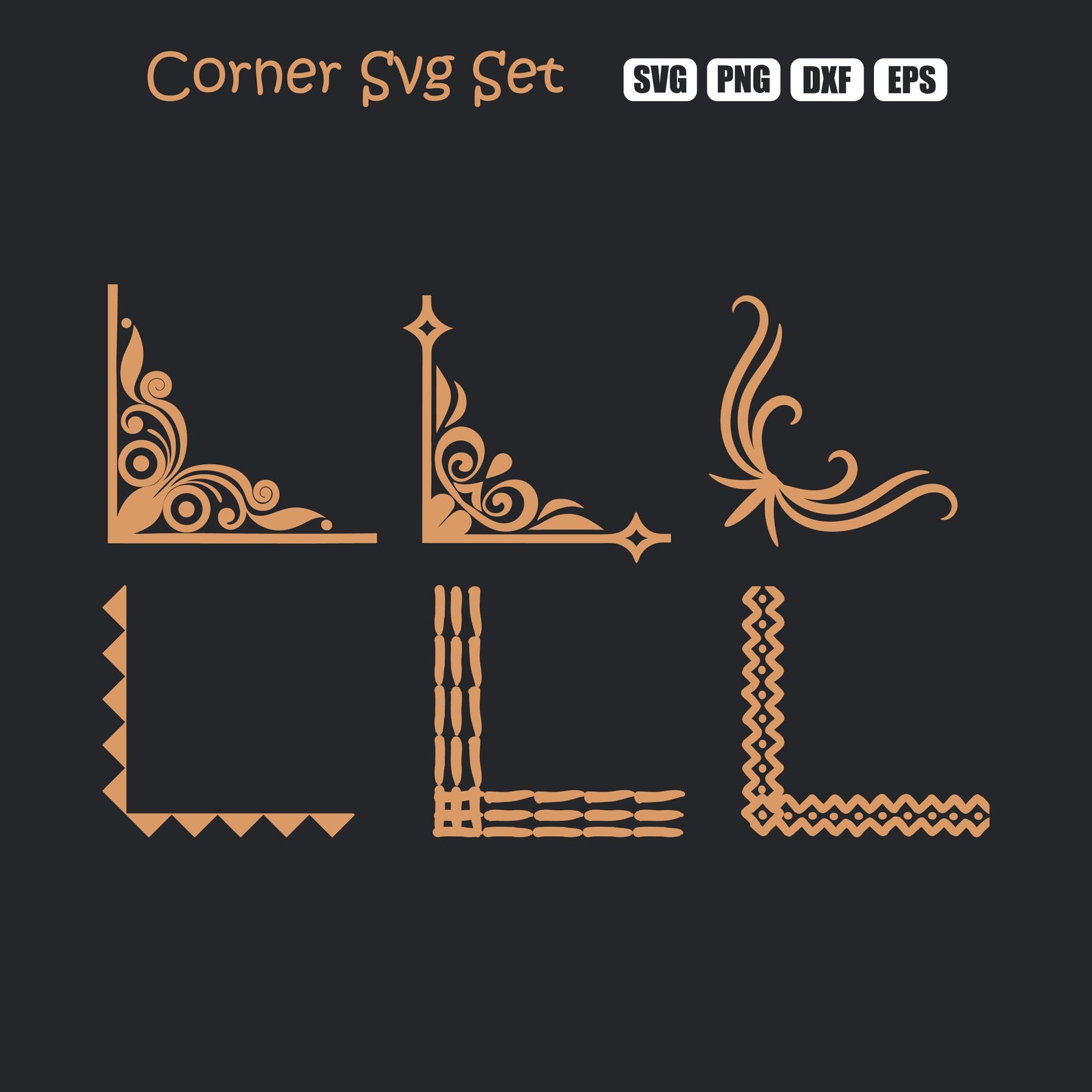 Corner SVG, Corner SVG Files, Corner PNG, Decorative Corners, Corner ...