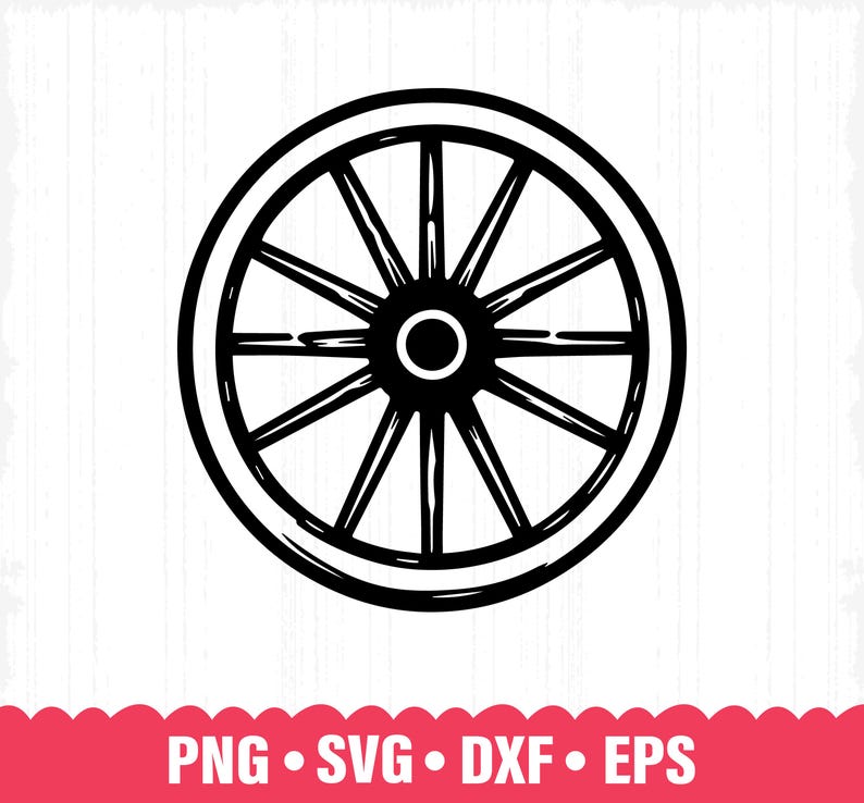 Western Wagon Wheel SVG, Wood Wheel Clipart, Cowboy Cut File (digital ...