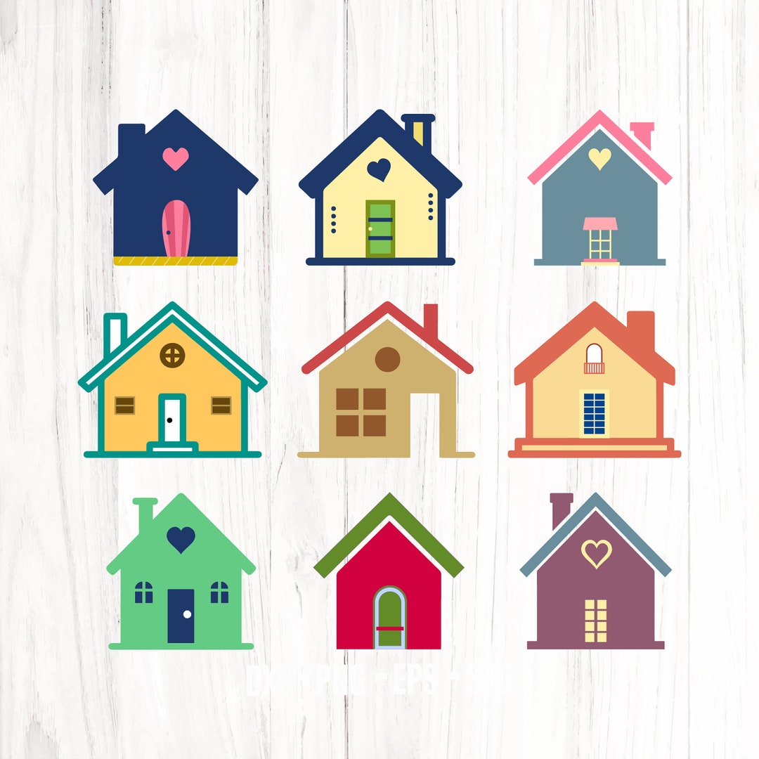 House Svg Bundle, House Clipart, Home Png, Little House Svg, Cute House ...