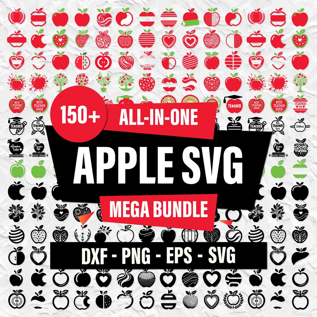 Apple Monogram Svg, Apple Svg Bundle, Apple Monogram, Apple Cut File ...