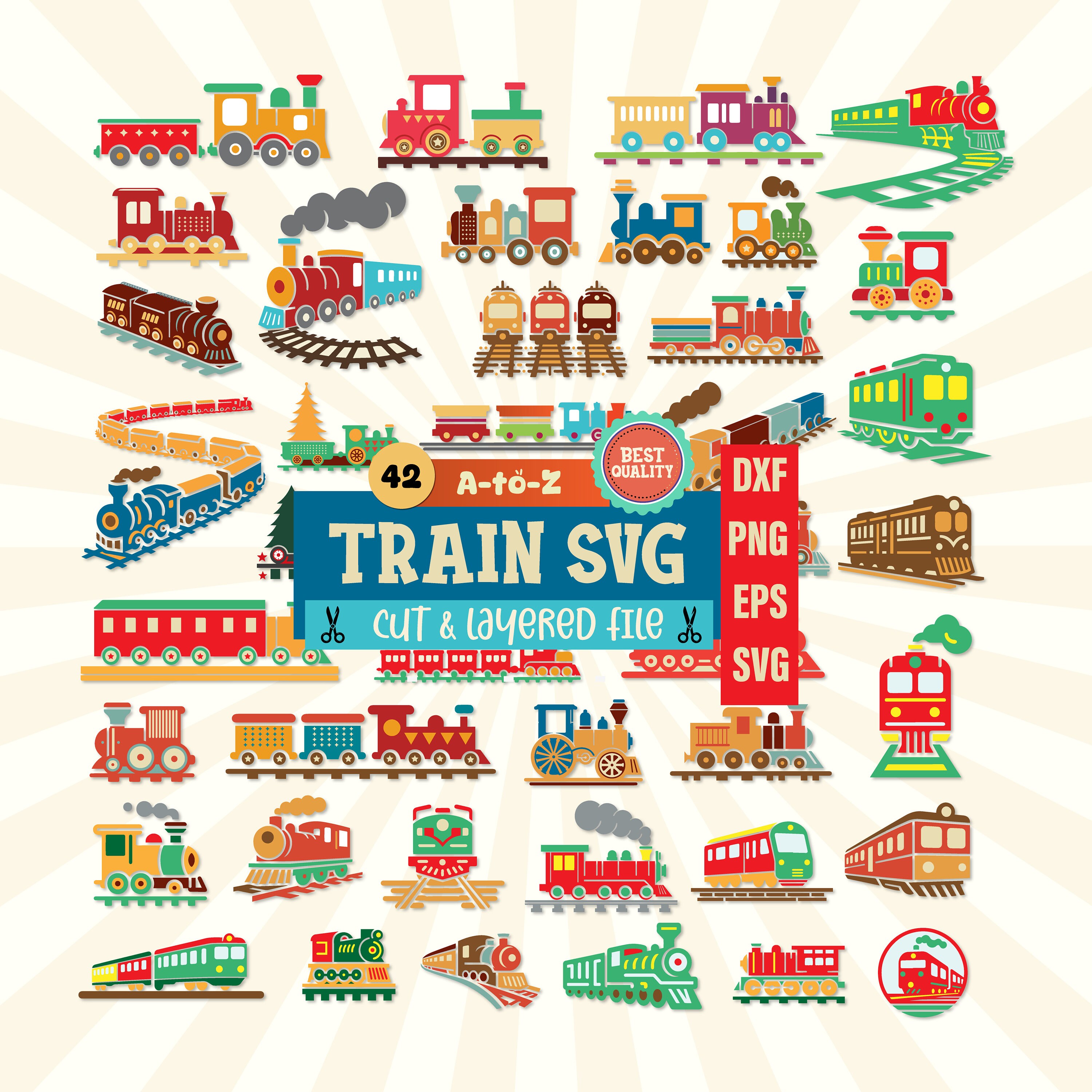 42 Train SVG, Nursery Train, Train Theme Birthday, Kid's Train, Choo ...