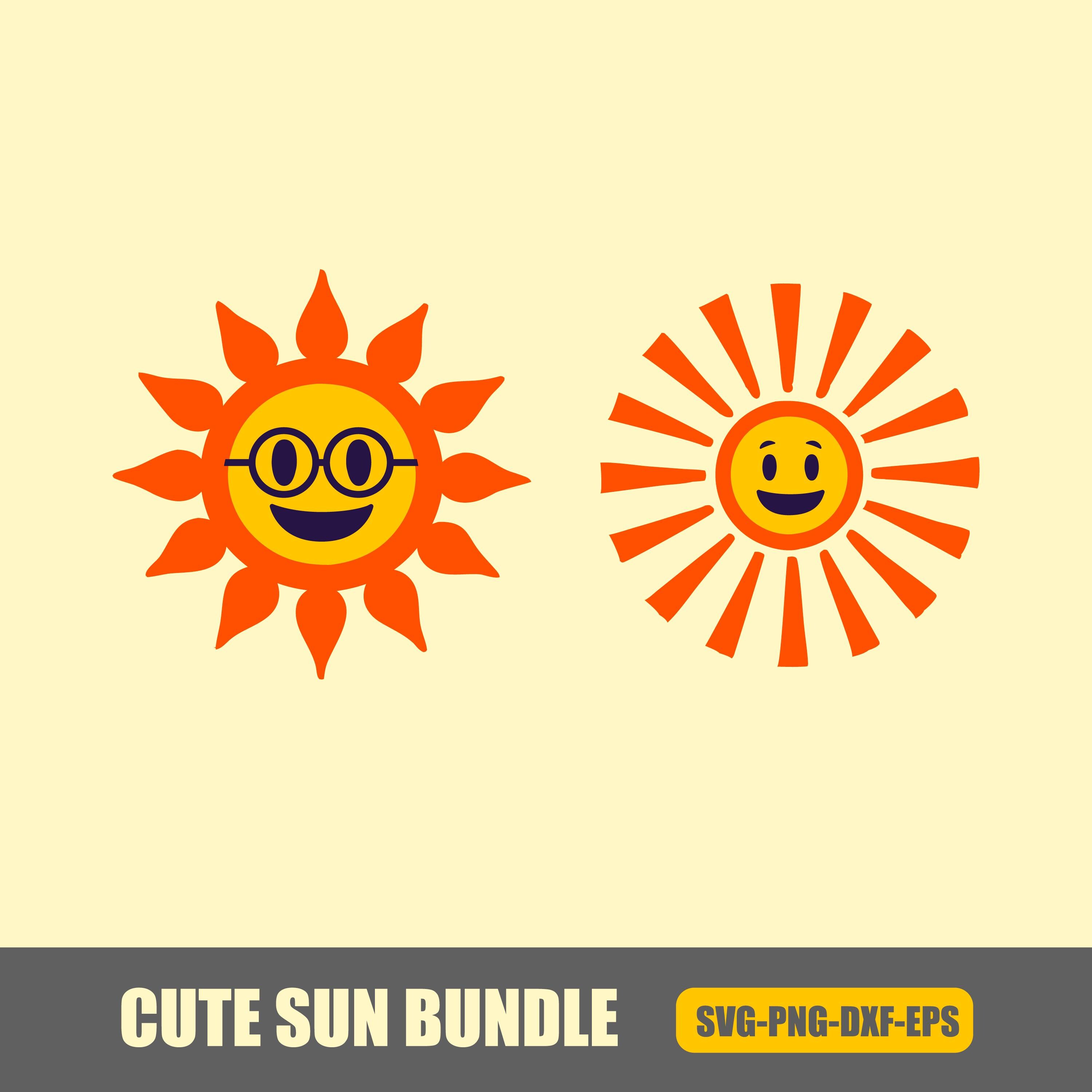 Cute Sun Clipart, Cute Sun Svg, Happy Cute Sun, Summer Smile Face, Sun ...