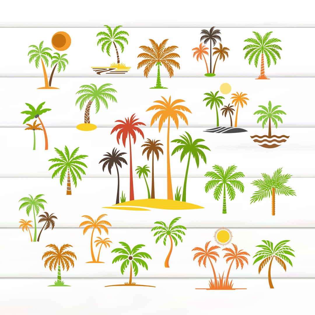 Palm Tree Clipart Bundle, Palm Tree Svg, Palm Tree Png, Palm Beach Svg ...