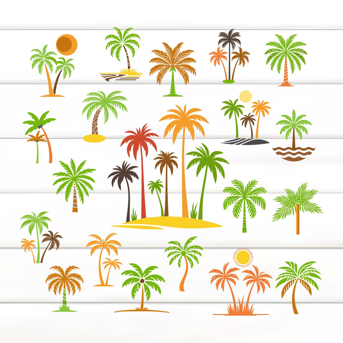 Palm Tree Clipart Bundle, Palm Tree Svg, Palm Tree Png, Palm Beach Svg ...