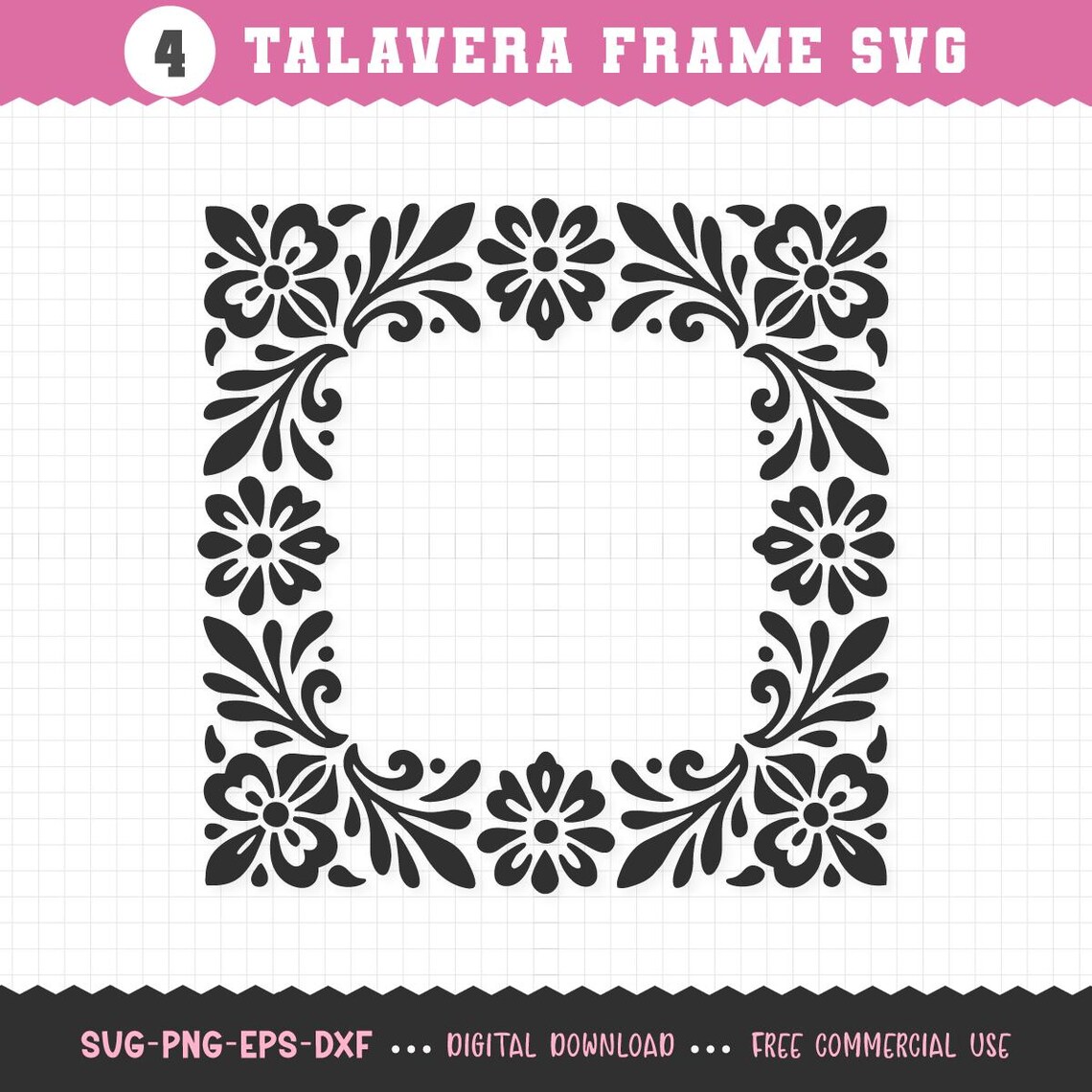 Talavera SVG, Talavera Inspired Decorative Frame SVG, Talavera PNG ...