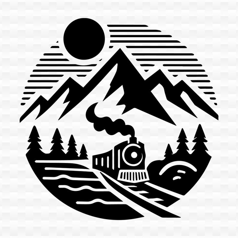 Mountain Train SVG, PNG, Clipart Bundle - Etsy