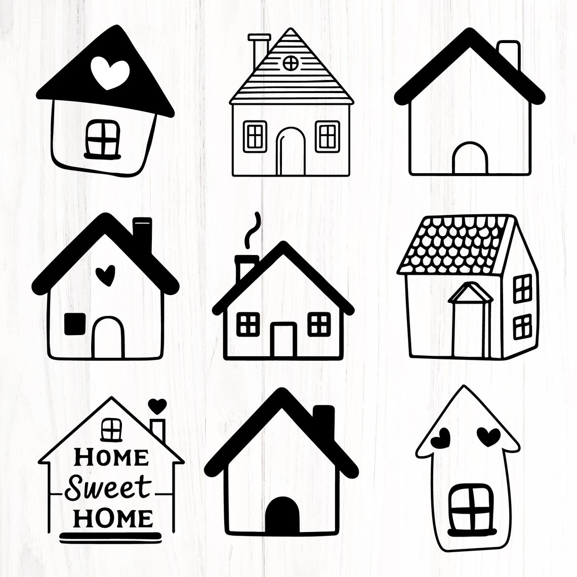 33 Sweet Home Svg, House Svg Bundle, House Silhouette, Little House Svg ...