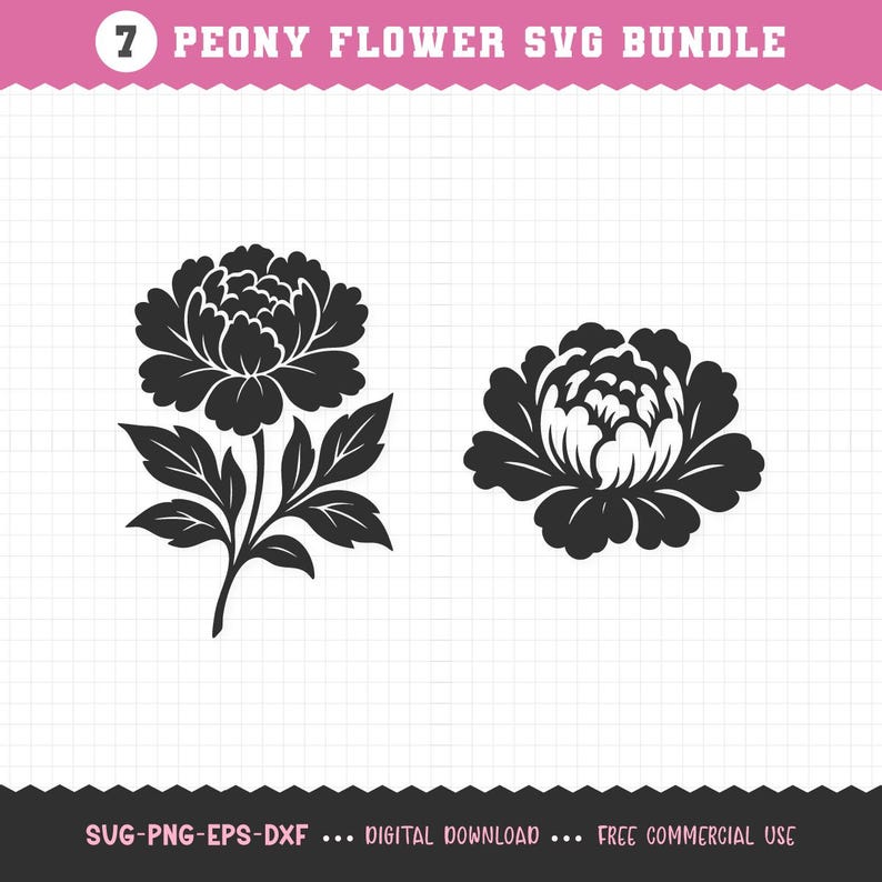 Peonies SVG, Peony SVG, Peony Flower SVG, Peony Png, Peony Cut File for ...