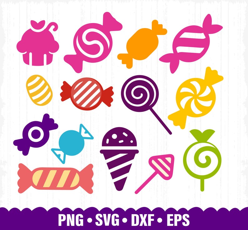 Candy Svg Bundle, Candy Clipart, Sweets Svg, Lollipops Svg, Colorful ...