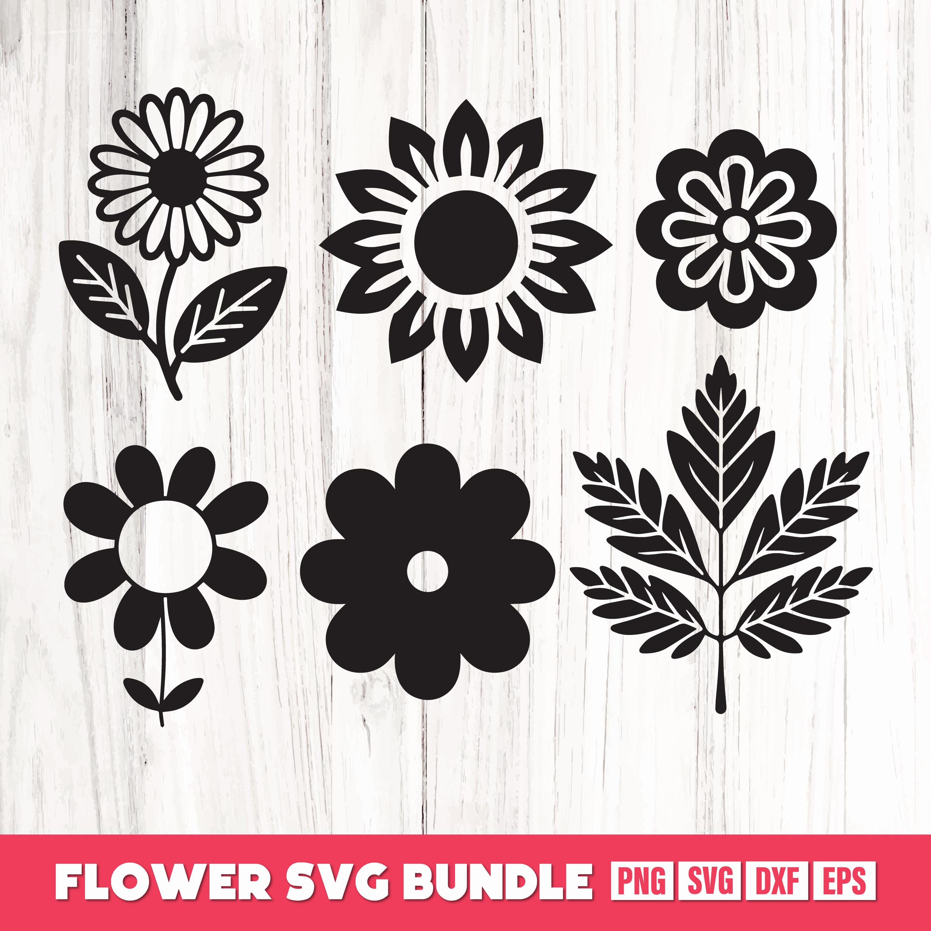 Flower SVG Bundle, Flower Png Bundle, Flower Shapes Svg, Flower Bundle ...