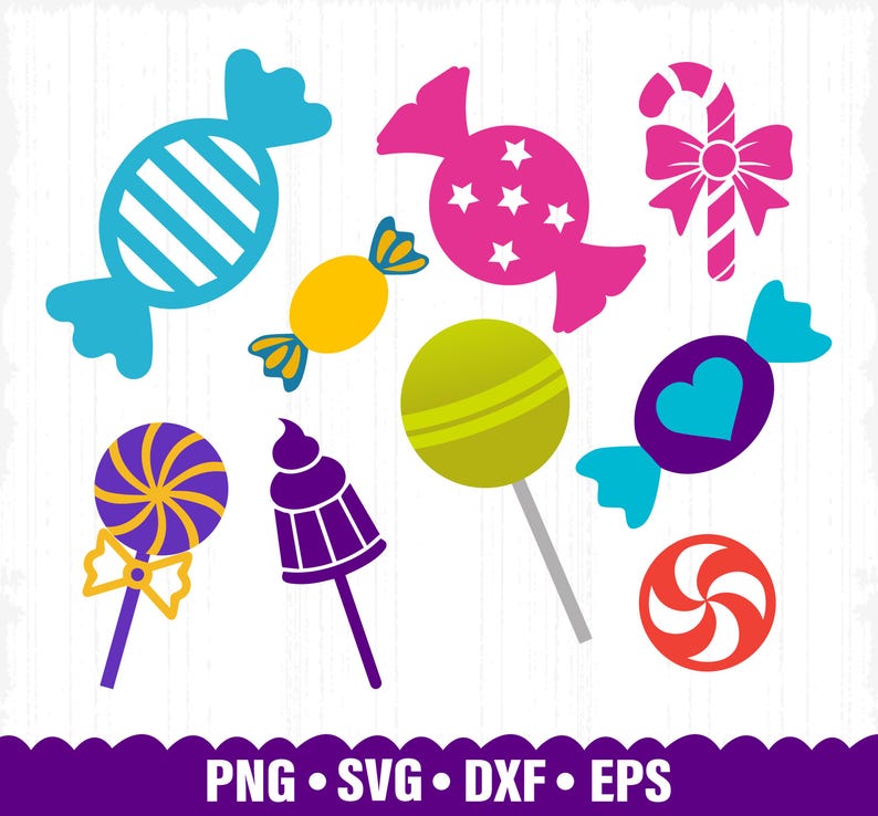 Candy Svg Bundle, Candy Clipart, Sweets Svg, Lollipops Svg, Colorful ...
