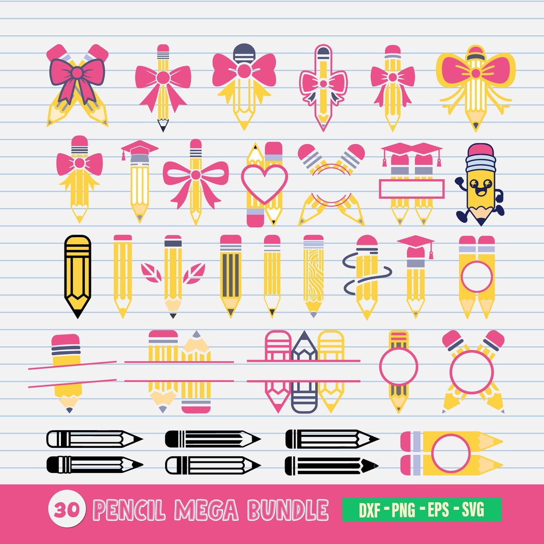 Pencil Svg Bundle, Pencil Png Bundle, Pencil Cut File, Pencil Clipart ...