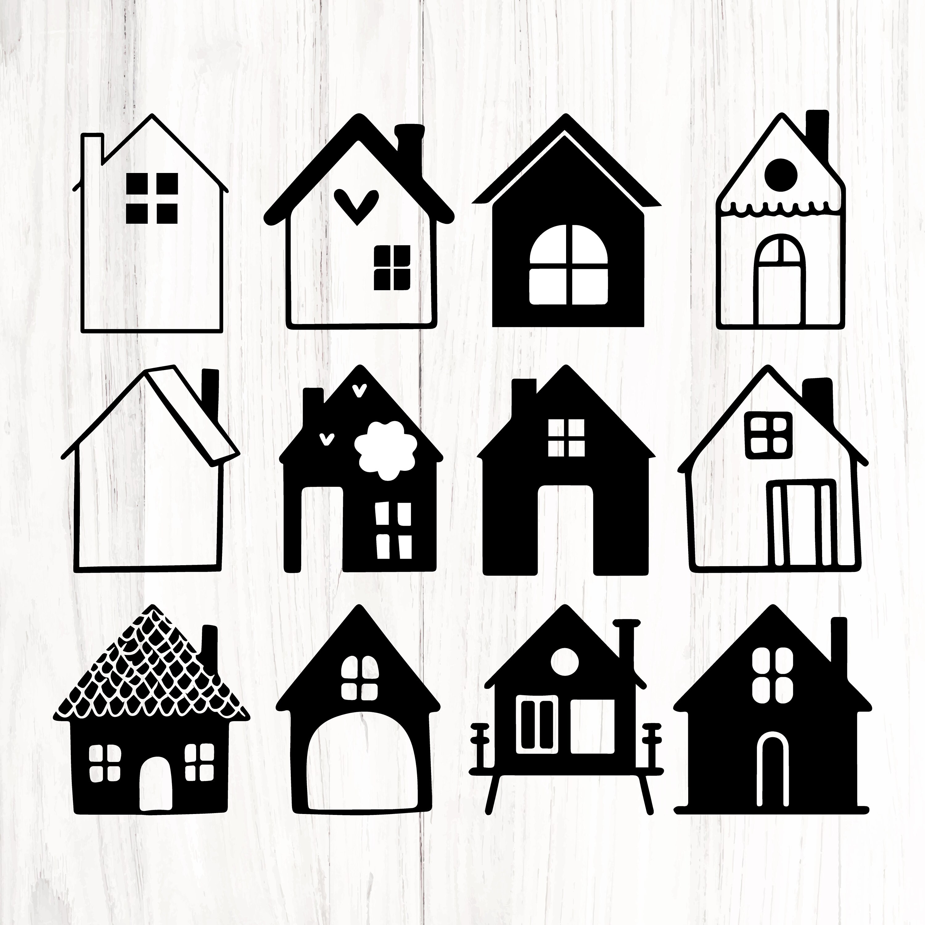 42 House Svg Bundle, House Silhouette, Little House Svg, House Outline ...