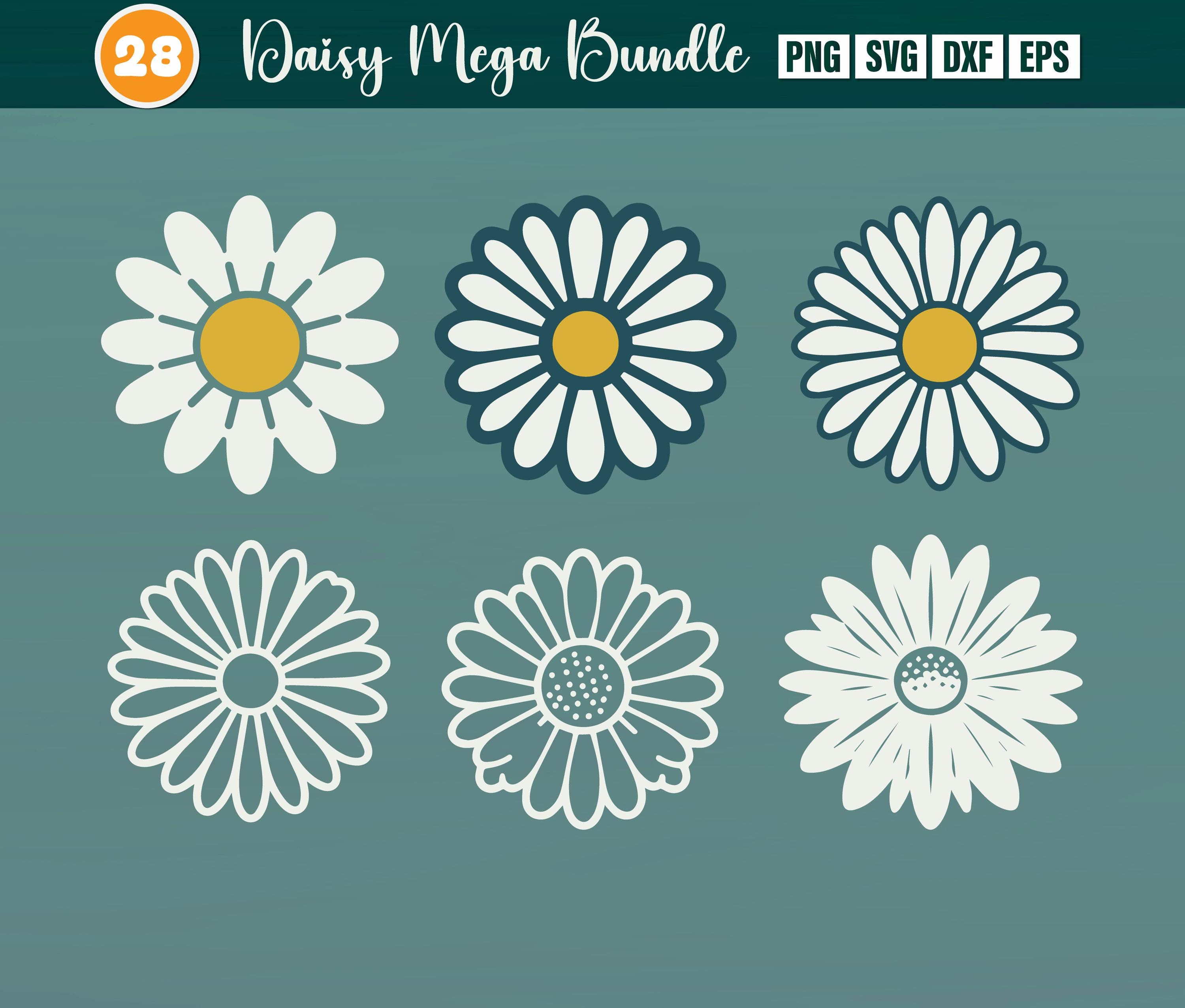 Daisy SVG Bundle, Floral Clipart, Retro Daisy Cut File (28 Designs) - Etsy