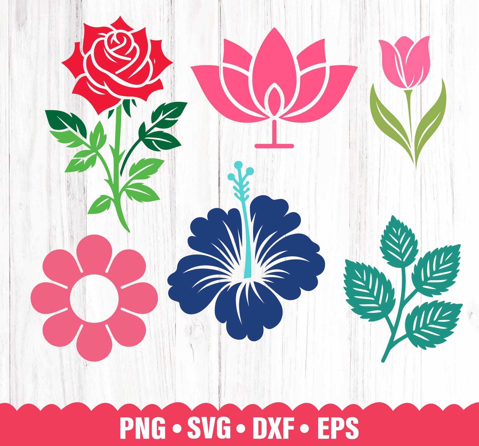 Flower SVG Bundle, Flower Png Bundle, Flower Shapes Svg, Flower Bundle ...