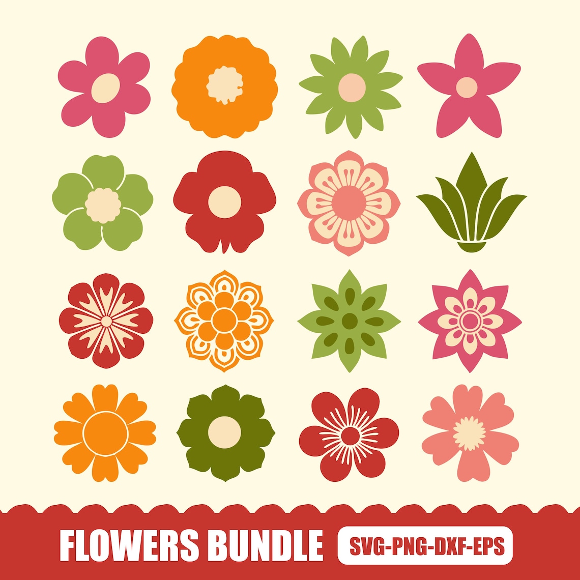 Flower Svg Bundle, Flower Png Bundle, Flower Clipart, Flower Bundle Svg ...