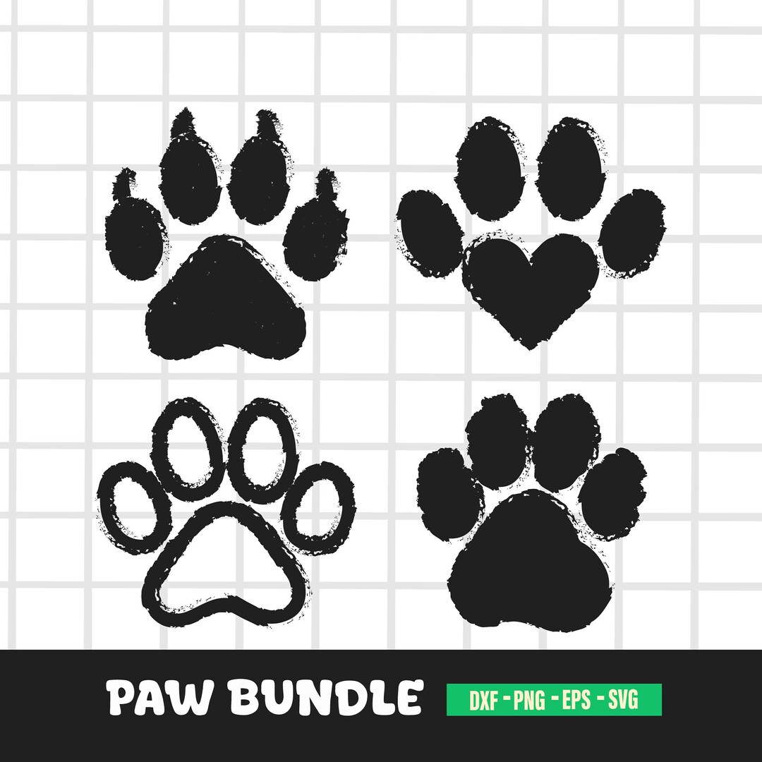 Hand Drawn Paw, Paw Prints Svg, Animal Print Svg, Paw Print Cut File ...