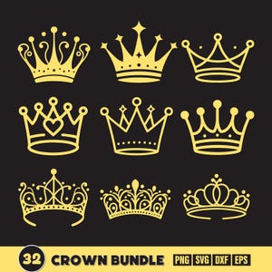 Royal Crown SVG Bundle, Princess and King Design (digital Download) - Etsy