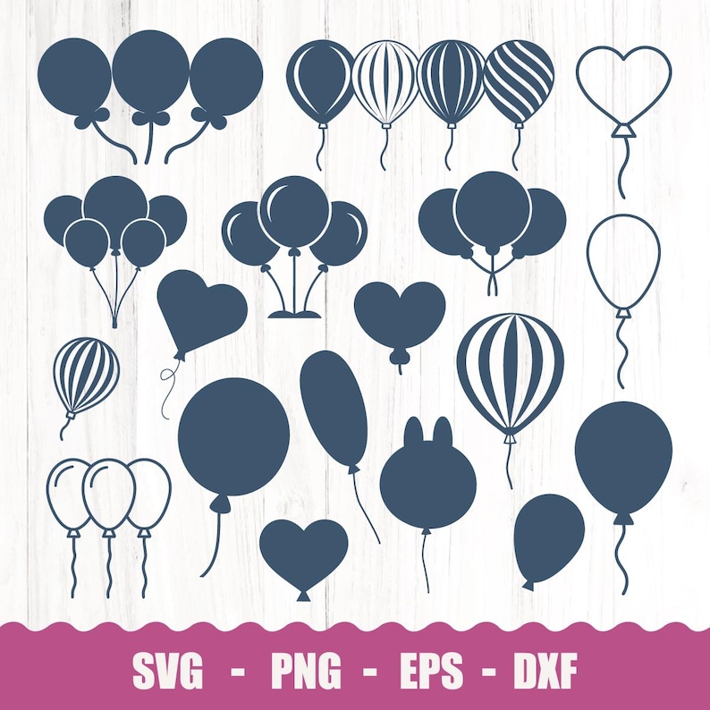 Balloon SVG Bundle, Clipart, Cut File (digital Download) - Etsy
