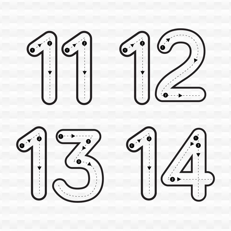 Numbers Svg, Numbers Png, Number Tracing, Numbers Cut File, Numbers ...