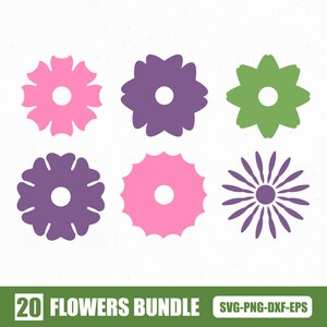 Flower Svg Bundle, Flower Png Bundle, Flower Clipart, Flower Bundle Svg ...
