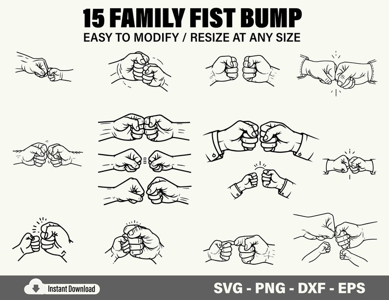 Fist Bump SVG Bundle, Family Hand Design (instant Download) - Etsy