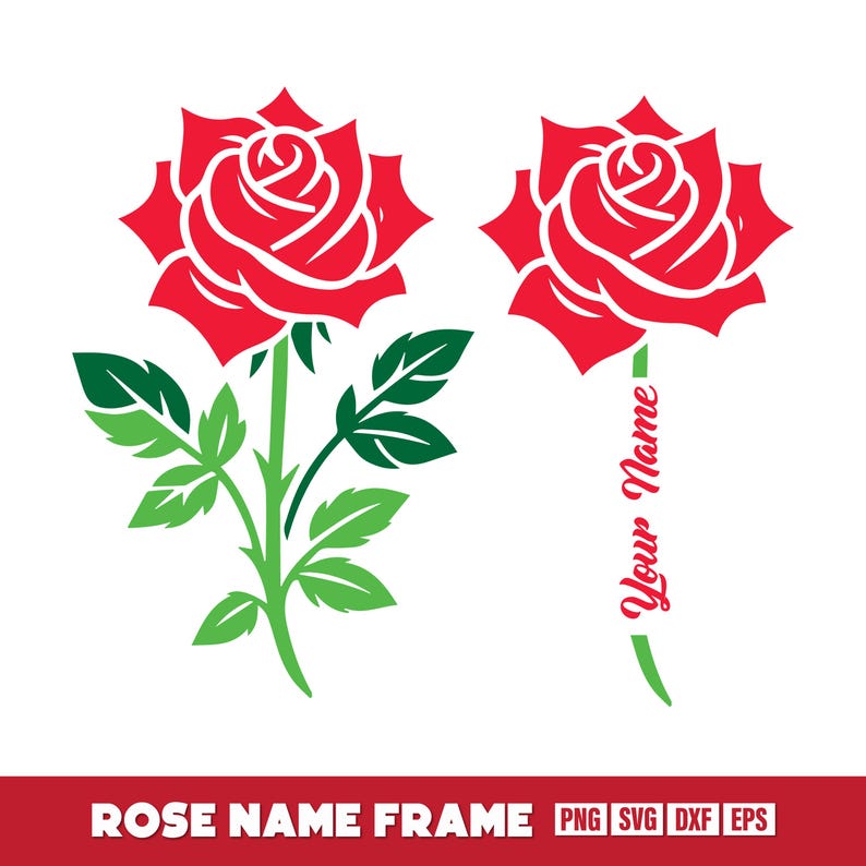 Rose Monogram Svg, Rose Svg, Custom Flower Svg, Rose Birth Flower ...