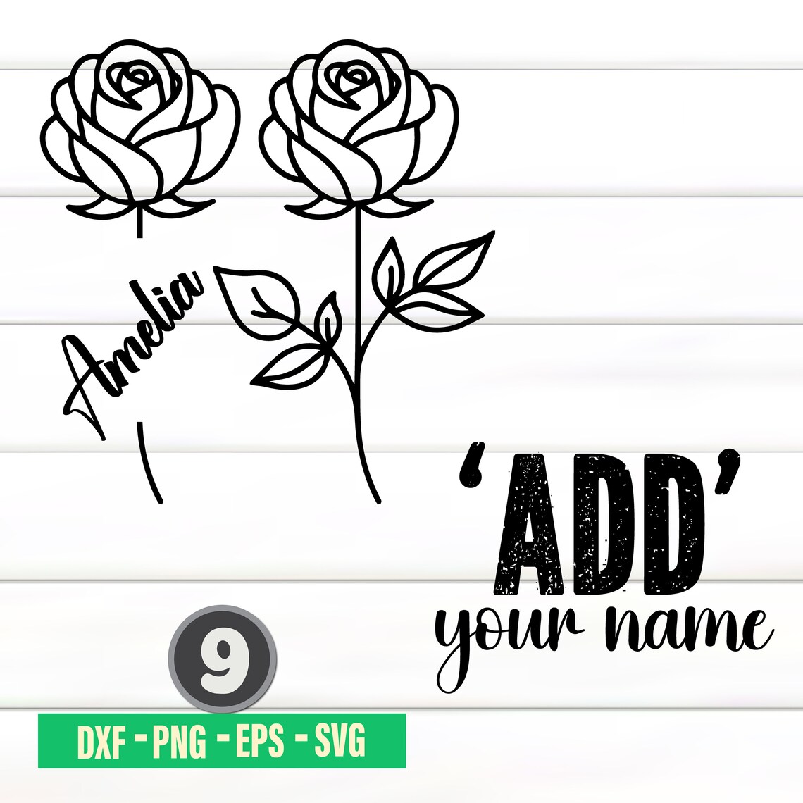 Rose Name Frame Svg, Custom Flower Svg, Rose Birth Flower, Flower Frame ...
