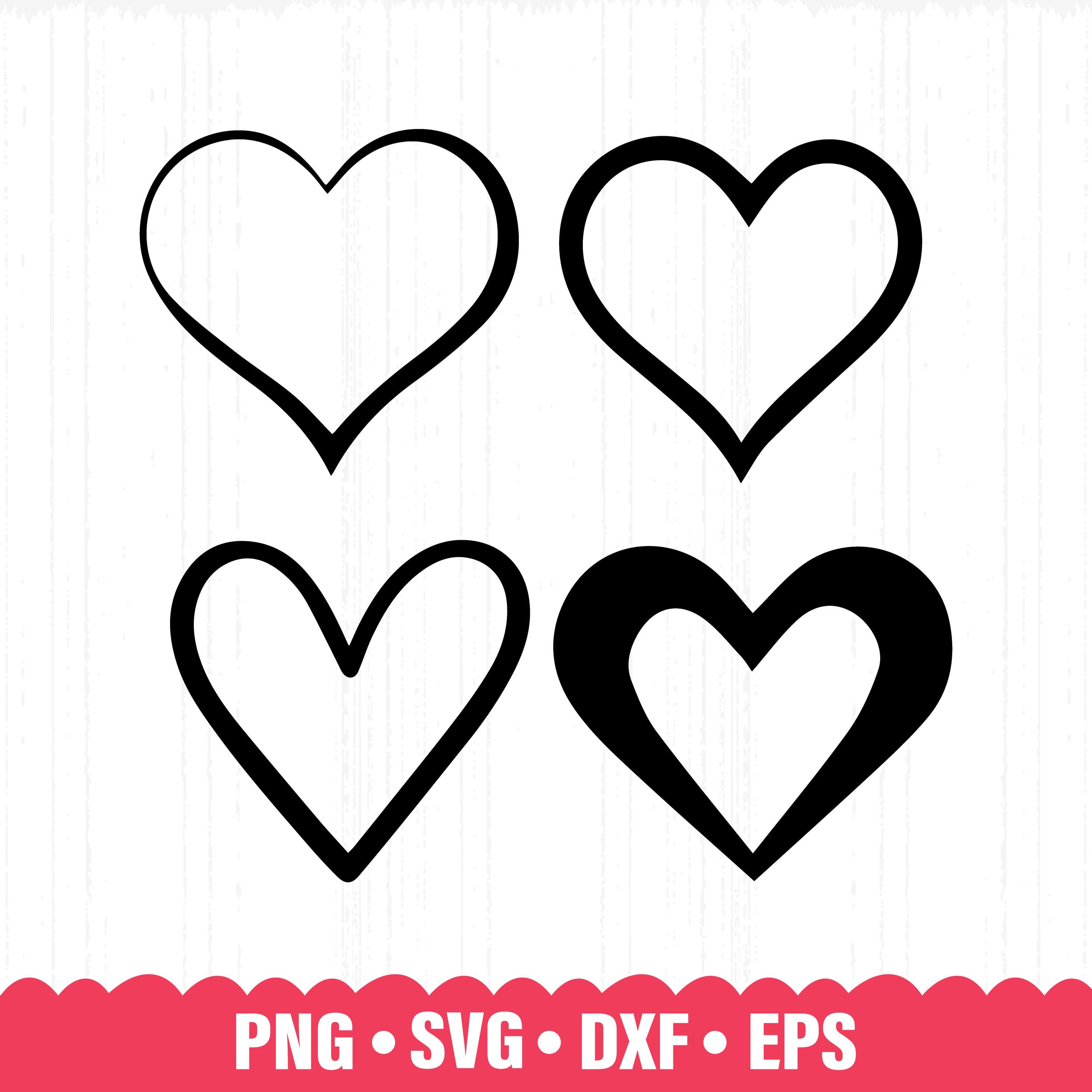 Heart Svg Bundle, Hand Drawn Heart Svg, Heart Shape Svg, Heart Bundle ...