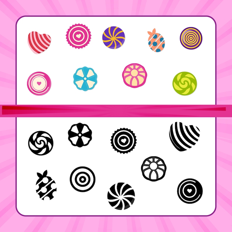 160 Candy Svg Bundle, Candy Clipart, Sweets Svg, Lollipops Svg ...