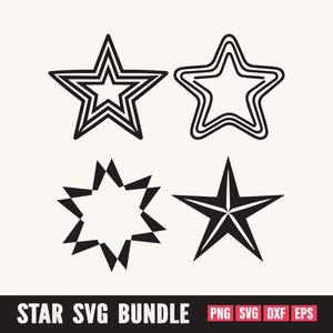 Star Svg Bundle, Star Cutting File, Star Cricut, Stars Clipart, Star ...
