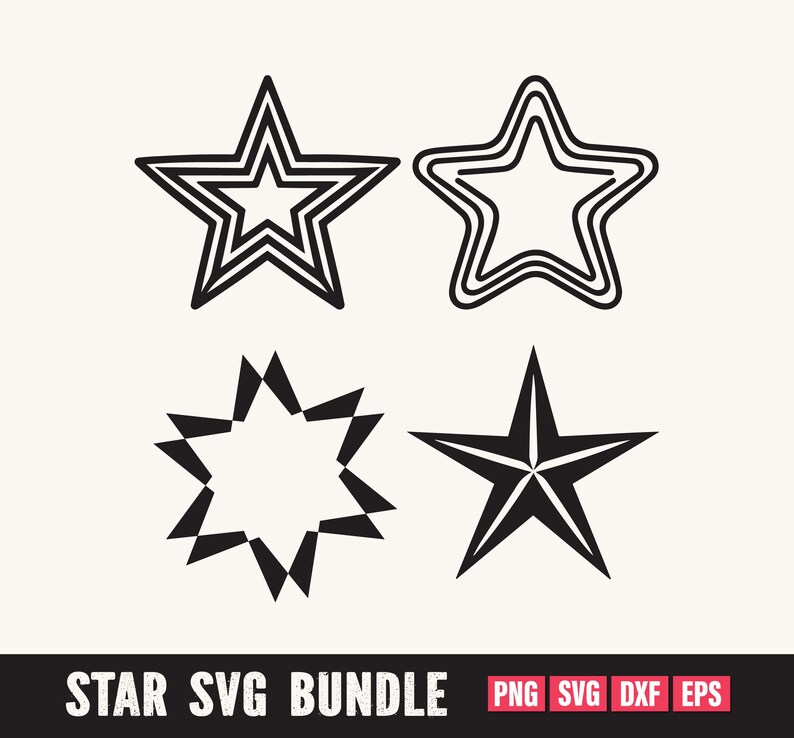 Star Svg Bundle, Star Cutting File, Star Cricut, Stars Clipart, Star ...