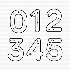 Numbers Svg, Numbers Png, Number Tracing, Numbers Cut File, Numbers ...