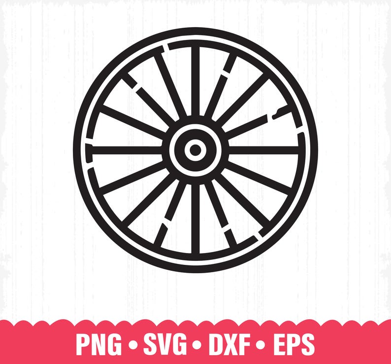 Western Wagon Wheel SVG, Wood Wheel Clipart, Cowboy Cut File (digital ...