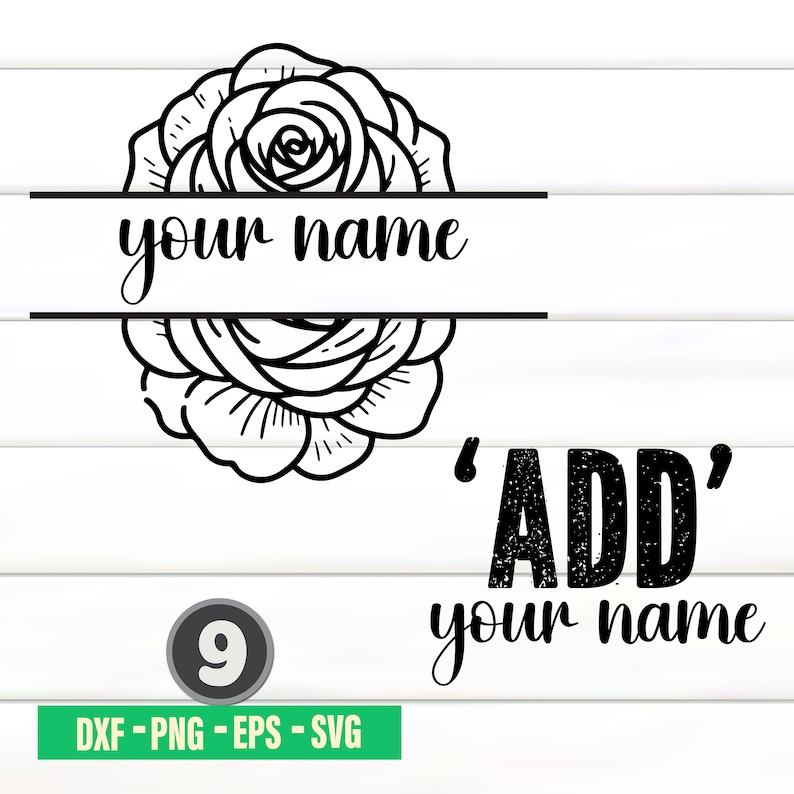 Rose Name Frame Svg, Custom Flower Svg, Rose Birth Flower, Flower Frame ...