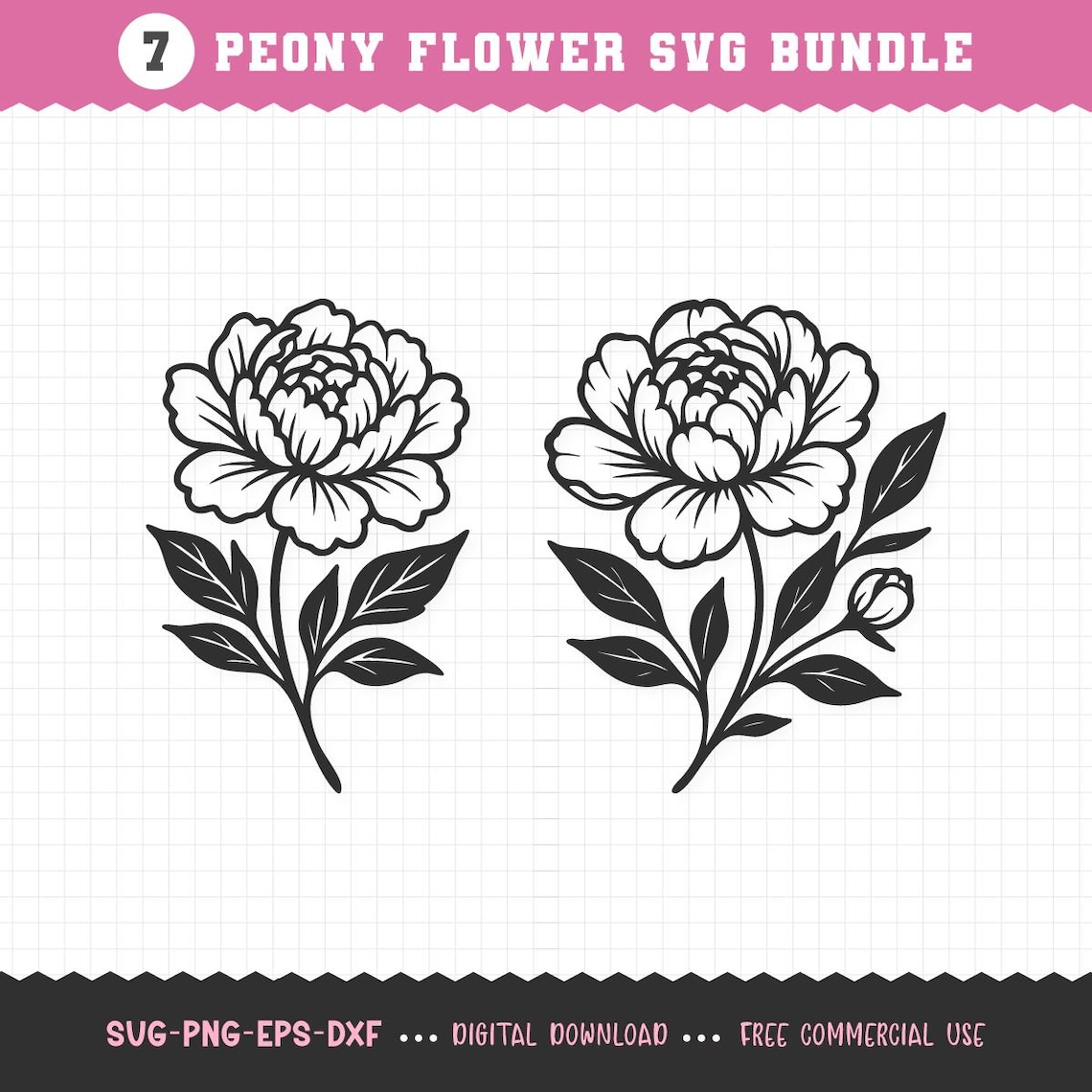 Peonies SVG, Peony SVG, Peony Flower SVG, Peony Png, Peony Cut File for ...