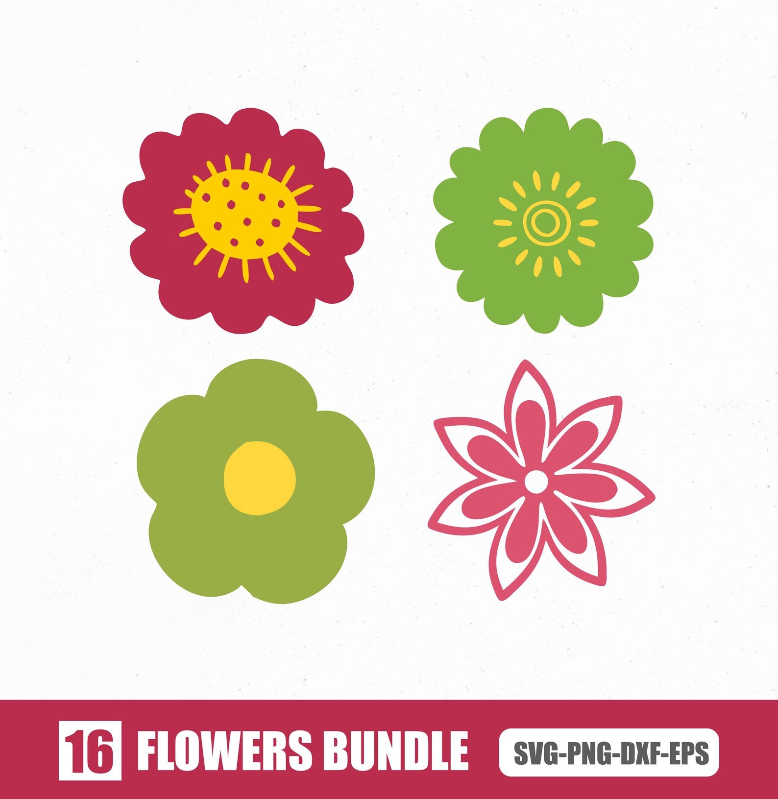 Retro Flower SVG Bundle, Floral Clipart (digital Download) - Etsy