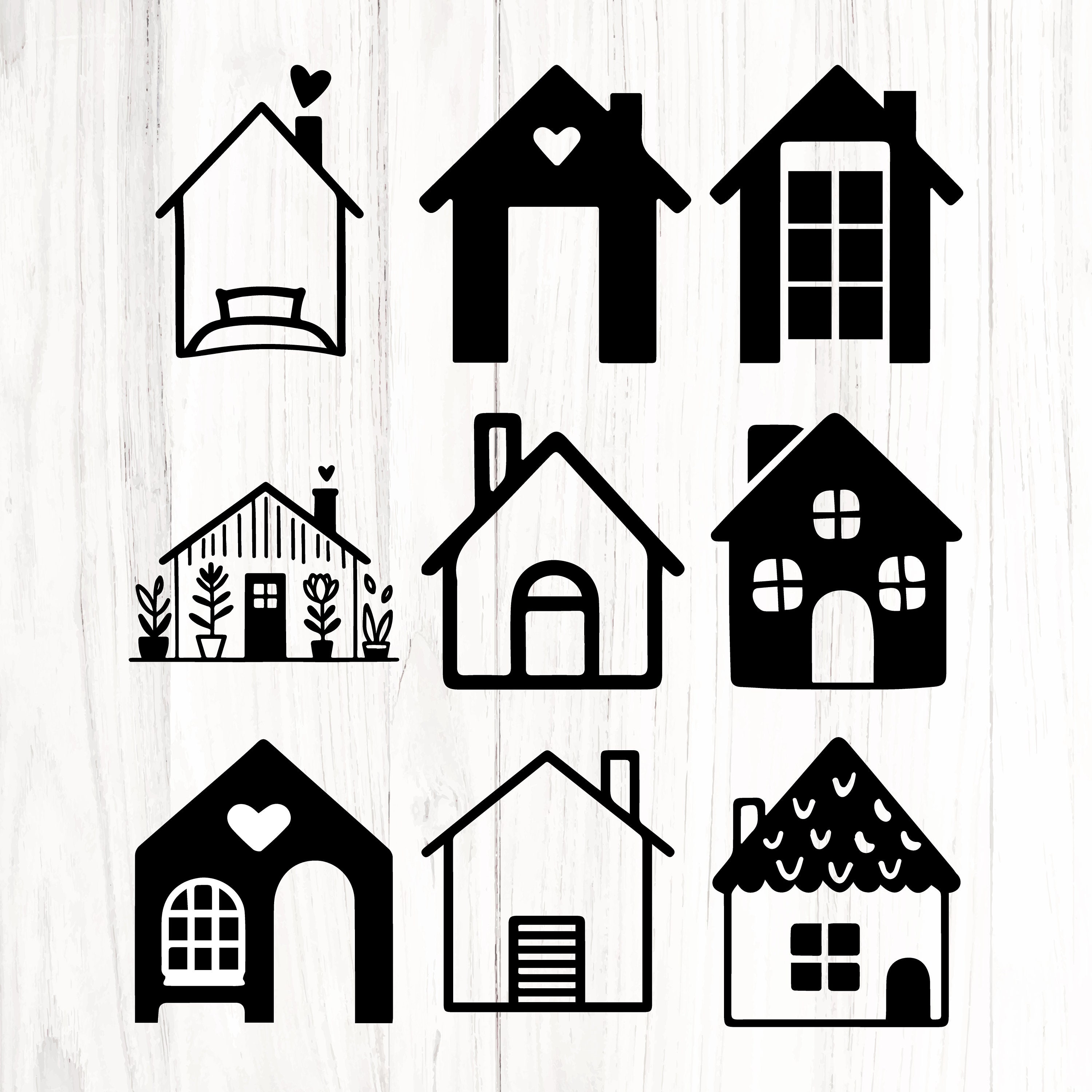 42 House Svg Bundle, House Silhouette, Little House Svg, House Outline ...