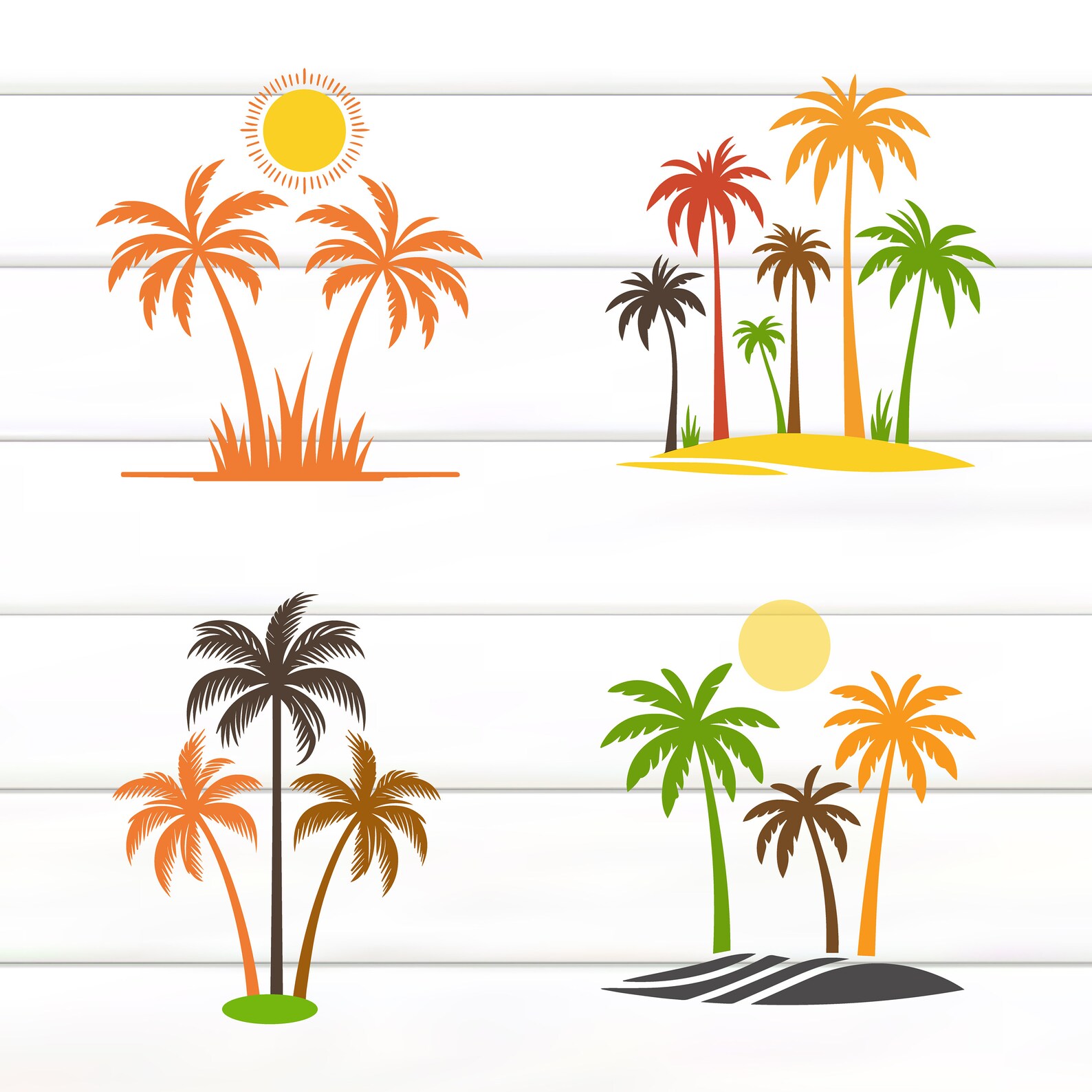 Palm Tree Clipart Bundle, Palm Tree Svg, Palm Tree Png, Palm Beach Svg ...