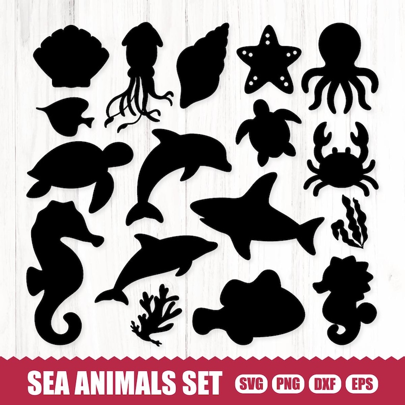 Sea Animals SVG, Ocean SVG, Sea Life SVG, Sea Creatures Svg, Seashell ...