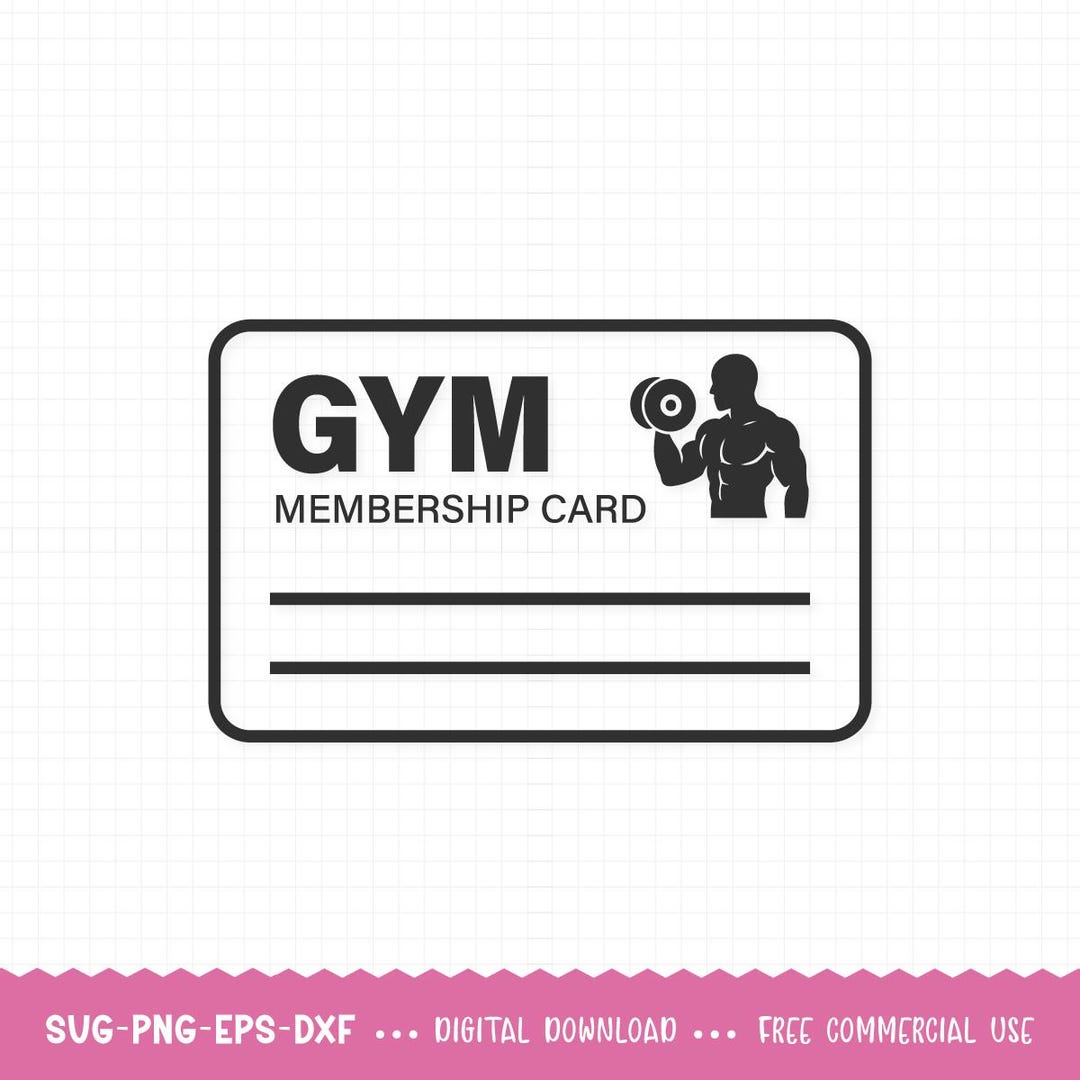 Fitness Membership Card Template SVG / Gym Membership Card SVG / Gym ...