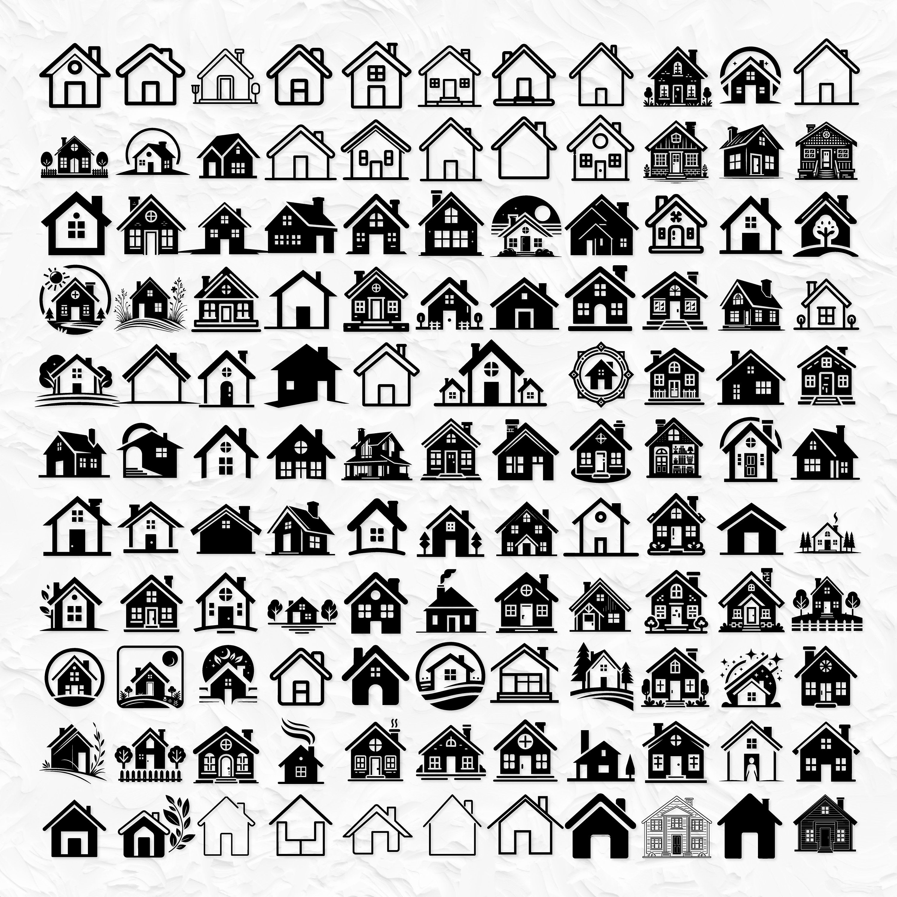 120 House Svg Bundle, House Silhouette, Little House Svg, House Outline ...