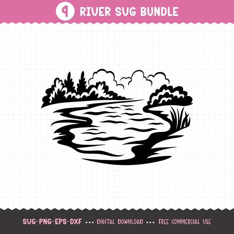 River Scene SVG, River SVG, River Landscape, Landscape SVG, Nature Svg ...