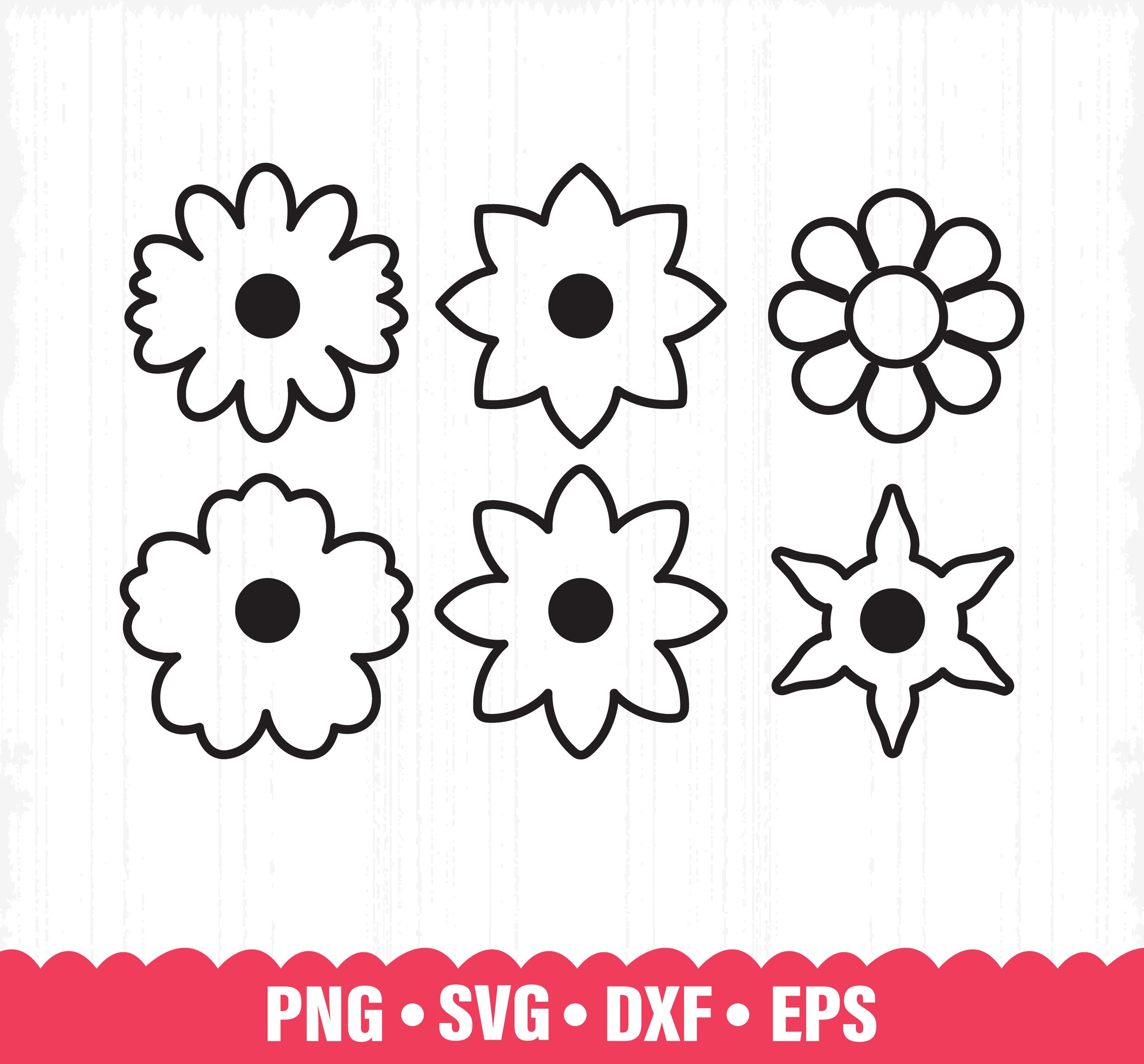 Flower Outline SVG Bundle, Floral Cutting Files (digital Download) - Etsy